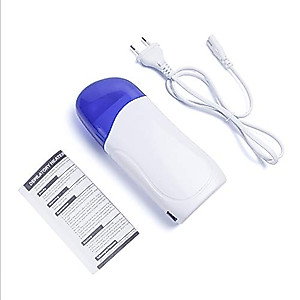 Portable Wax Warmer for Hair Removal Wax Roller Machine, Electric Depilatory Roll On Wax Heater Home Waxing Machine for Travel & At-home Waxing & SPA, blue