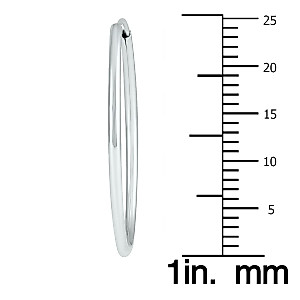 25MM Endless Hoop Earring in 14k White Gold