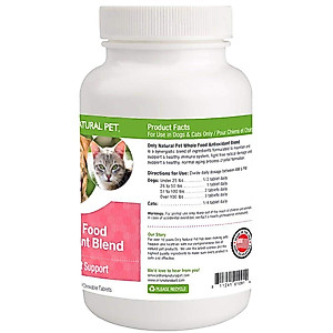 Only Natural Pet Whole Food Antioxidant Green Tea & Berry Antioxidant Vitamin Supplement Blend for Dogs & Cats to Support A Healthy Immune System, Fight Free Radical Damage - 60 Soft Chews