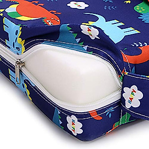 Sumnacon Chair Increasing Cushion - Baby Toddler Kids Infant Portable Dismountable Highchair Booster Cushion Washable Thick Chair Seat Cloth Straps,Dinosaur Blue