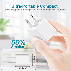 iPhone Charger, 3Pack [MFi Certified] Lightning Cable Quick Fast Charging Cords and 3Pack USB Wall Charger Travel Plug Block Adapter Compatible with iPhone 14/13/12/11 Pro Max/Xs/XR/X/8 Plus and More
