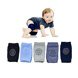 WainbowA Baby Crawling Anti Slip Knee Pads, Protect Infants & Toddlers Knees, Elbows and Legs, Unisex Baby Toddlers Kneepads, Learn to Socks Children Short Kneepads 5 Pairs, Babies Leg Warmers