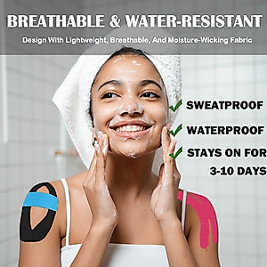 Scientific Cotton Rayon Fiber Kinesiology Tape, 16' Length x 2" Width,Latex-Free Athletic Tape Designed to Boost Athletic Performance, Reduce Muscle Pain, Ease Inflammation (Nude)