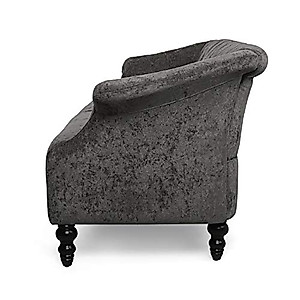 Christopher Knight Home Morganton 3 Seater Sofa, Dark Charcoal + Dark Brown