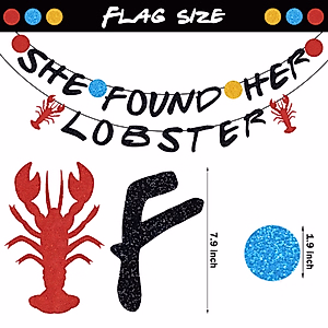 Friends TV Show Bridal Shower Decoration Kit, Hombae She Found Her Lobster Banner for Bachelorette Wedding Engagement Decorations Including Paper Fans Pom Poms Cutouts, Cake Cupcake Toppers, Balloons