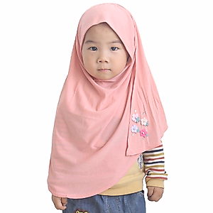 Modest Beauty One piece Baby Kids Muslim Islamic Scarf Hijab for 3-8 Years Old Little Girls Ready to Wear