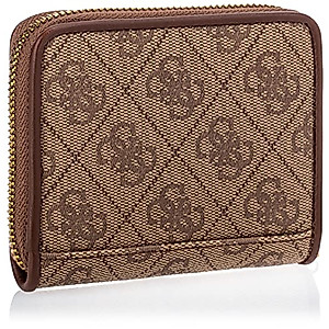 GUESS Izzy Small Zip Around Wallet, Latte Logo/Brown