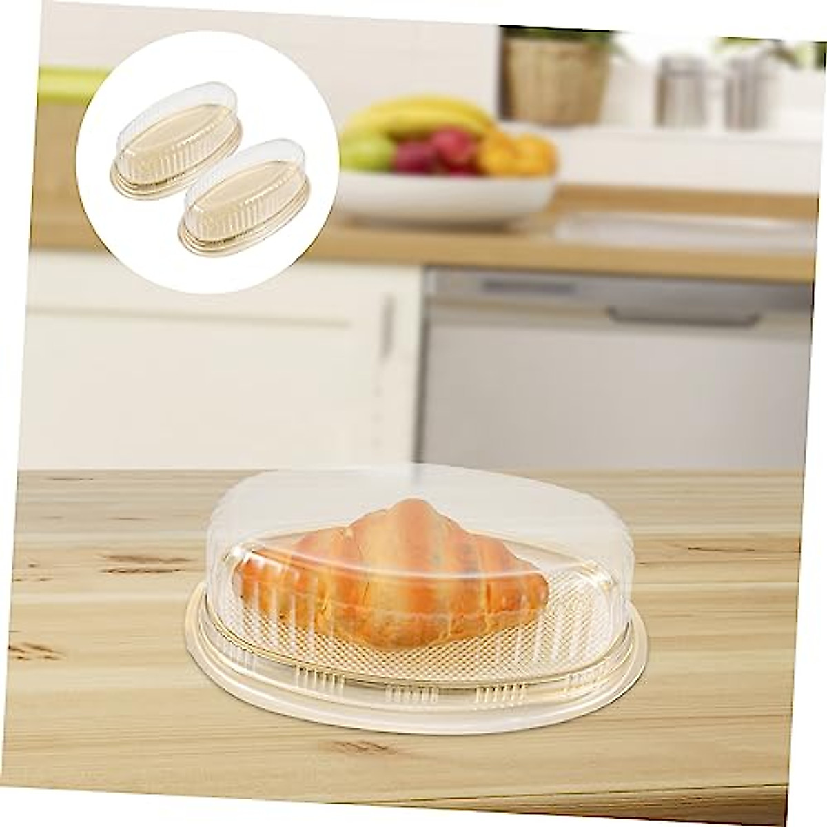 LALAFINA 10pcs Packing Cake Box Fruit Trays Disposable Serving Tray Clear Plastic Containers Clear Cake Container Mini Cupcake Boxes Cake Display Storage Box Pies Cake Box Portable Cake Box