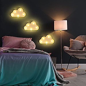 3 Pcs LED Cloud Night Light Can Be Hung On The Wall Kids Room Room Light, Suitable for Birthday Party Holiday Decoration Baby Room Nursery Decoration (Cloud)