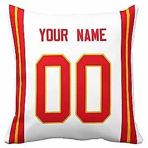 ANTKING Kansas Throw Pillow Custom Any Name and Number for Men Youth Boy Gift 16" x 16", 18" x 18"