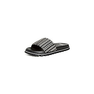 Marc Jacobs Women's THE MONOGRAM SLIDE, Black/White, 8 Medium US
