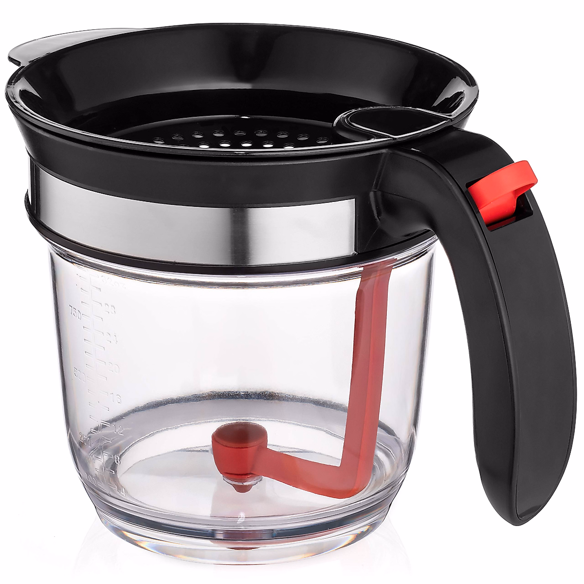 Fat Separator Measuring Cup And Strainer With Bottom Release For Gravy Sauces And Other Liquids With Oil Grease To Give You Healthier And Better Tasting Food : For Turkey Meat Beef Chicken Vegetables