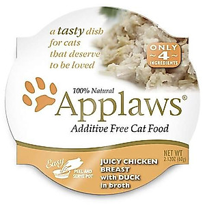 Applaws Cat Food in Broth Pots Variety Bundle Pack - 6 Flavors - 2.12 Ounces Each (12 Total) W/Hotspot Pets Collapsible Bowl