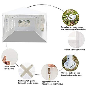 10' x 30' Outdoor Canopy Tent,Camping Gazebo Shelter Pavilion with 5 Removable Sidewalls,Spiral Tubes Cater Events with Transparent Windows for Party,Wedding,BBQ