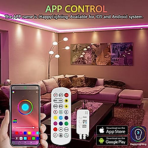 Falliget Light Controller with APP Music Sync and IR Remote Included with 12V3A Power Adapter for LED Module Pixel Strip Light APP Button IR Remote Control Led Lights Strip to Bluetooth Connection