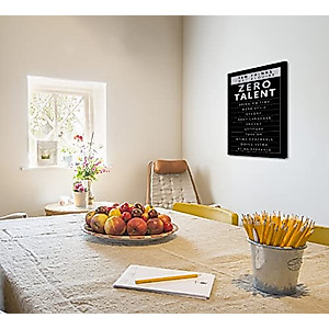 Inspirational Framed Office Canvas Wall Art Motivational Positive Entrepreneur Quotes Ten Things that Require Zero Talent Paintings Artwork Workplace Classroom Wall Decor Ready to Hang-12”Wx18”H