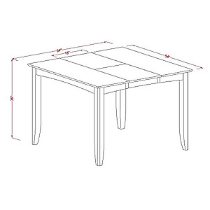 East West Furniture Fairwind 7 Piece Kitchen Counter Set Consist of a Square Table with Pedestal and 6 Dining Room Chairs, 54x54 Inch, Cappuccino