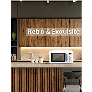 Retro Microwave Oven, SIMOE Compact Microwave Countertop 0.9 cu.ft. 900 W