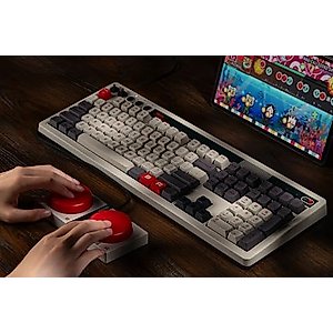 8BitDo Retro 108 Mechanical Keyboard with 108 Keys and Integrated Numpad, Bluetooth/2.4G/USB-C Hot Swappable Wireless Gaming Keyboard for Windows and Android - N Edition