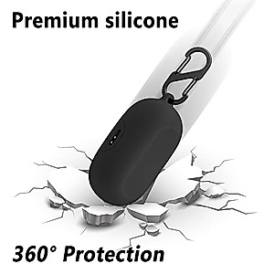 Geiomoo Silicone Case Compatible with Anker Soundcore Sport X10, Protective Cover with Carabiner (Black)