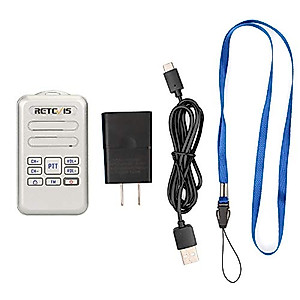 Retevis RT20 Rechargeable Walkie-Talkies,Wearable Walkie Talkie for Seniors Adults Elderly,USB-C,VOX,Keylock,Compact Mini 2 Way Radios for Skiing Gift(Silver,3 Pack)