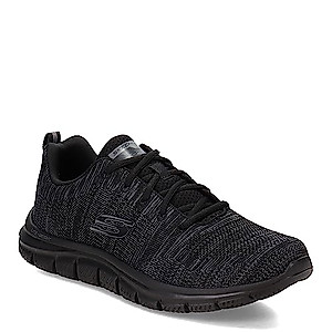 Skechers Men's Track Front Runner Lace-up Sneaker Oxford, Black/Black, 14