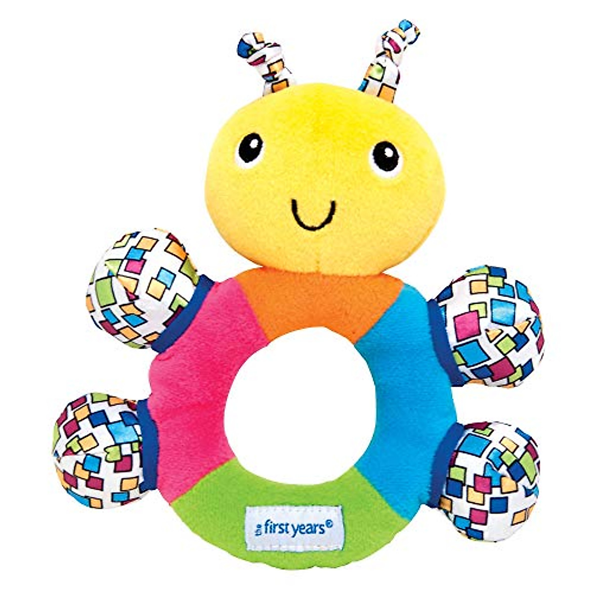 The First Years First Baby Rattle - Sensory Toys with Soft Textures and Crinkle Sounds - Infant Toys Ages 3 Months and Up