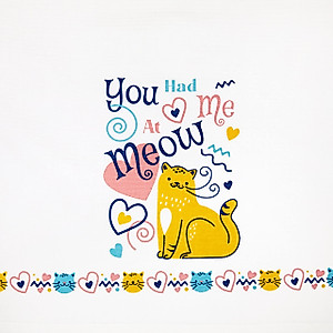 Cackleberry Home Cat Lover Cotton Kitchen Towel Set - You Had Me at Meow and Cats Leave Paw Prints on Your Heart