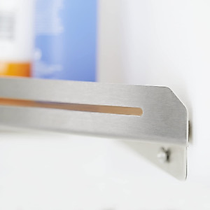 Seachrome Corner Shower Shelf in a Satin Finish with a Natural Teak Wood Insert