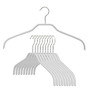 MAWA Ft Reston Lloyd Silhouette Series Non-Slip Space Saving Clothes Hanger for Shirts and Dresses, Style 41/F, Set of 10, White, Pack of 10, 10 Piece (12138)