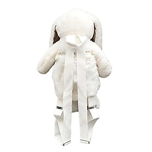 Tukta Kawaii White Rabbit Bunny Backpack School Shoulder Bag Plush Toys Stuffed Doll Kids Children Girls Women Gifts 15.5 inches