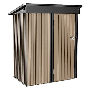 Flamaker Storage Shed Outdoor Metal Garden Shed with Lockable Door Utility Tool Shed Storage House for Backyard, Patio and Lawn (5 x 3 FT)