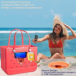 Lopau Phone Case Holder Accessory Compatible with Bogg Bag, Decorative Insert Travel Organizer Kit, Rubber Tote Accessories for Keep Your Phone Lipstip Sunglasses Wallet Keys Easy to Reach(Yellow)