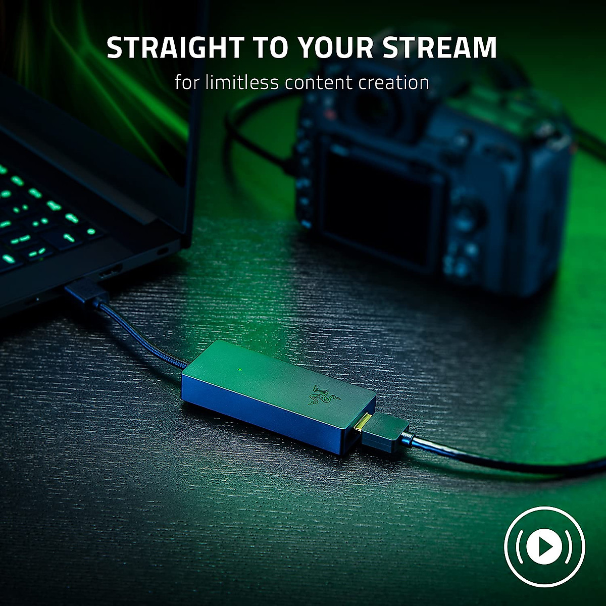 Razer Ripsaw X USB Capture Card w/Camera Connection: 4K 30FPS - OBS & Streamlabs Compatible - for Streaming, Gaming, Video Conference, Zoom, Teams - HDMI 2.0 & USB 3.0 - Compact Design - Plug & Play