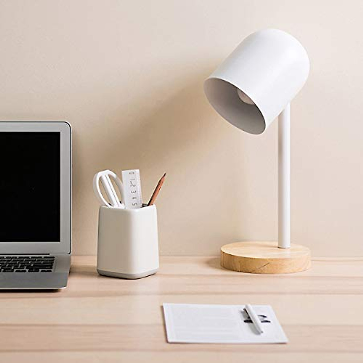 Cerpourt 2 Pack Desk Pen Holder,Two-Tone Cute Pen Cup Makeup Brush Holder,Durable Desktop Organizer Pencil Holder for Desk,Vanity Table,Office Supplies (Gray)