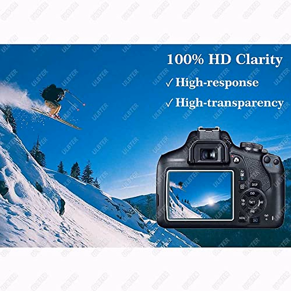 ULBTER Rebel T7 T6 Screen Protector for Canon EOS Rebel T7 T6 T5 DSLR Camera & Hot Shoe Cover, [2+3Pack] 0.3mm 9H Hardness Tempered Glass Flim Anti-Scrach Anti-Fingerprint Anti-Bubble