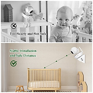 2 Pack-Adjustable Angle Baby Monitor Wall Mount for Motorola, Arlo, Infant Optics DXR-8, HelloBaby, Hellobaby Babysense Monitor Camera, Perfect Angle and Easy to Install (Camera Not Included)