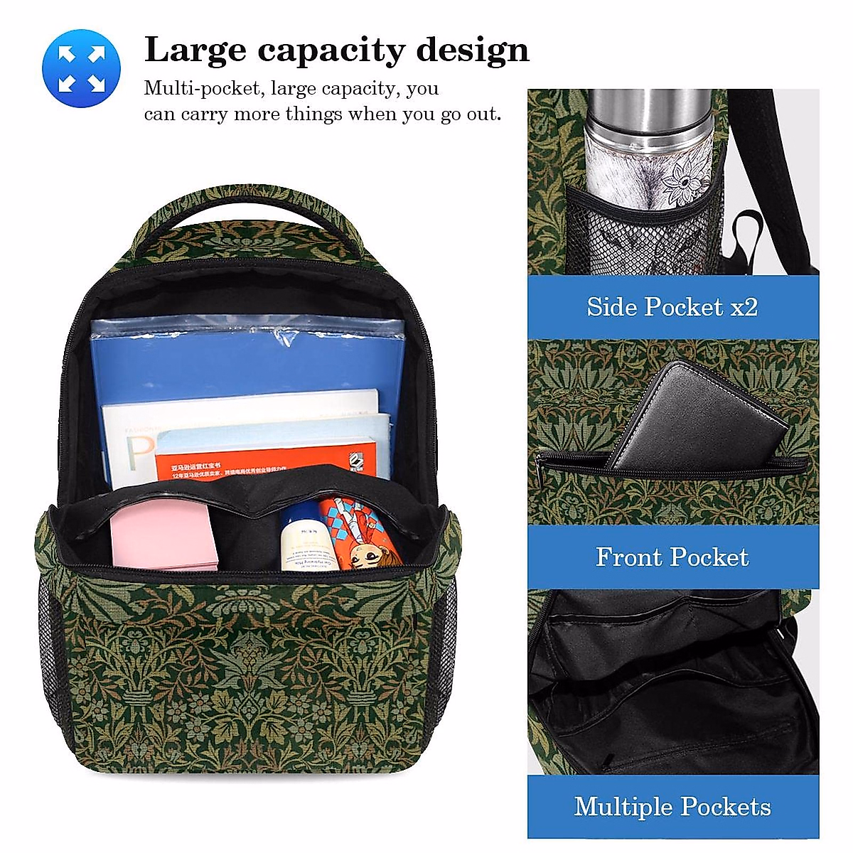 VBFOFBV Lightweight Casual Laptop Backpack for Men and Women, Vintage Army Green