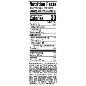 Happy Baby Organic Greek Yogis Freeze-Dried Greek Yogurt and Fruit Snacks, Blueberry/Purple Carrot, 1 Ounce (Pack of 8)