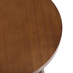 LUSUOWLZ 2 Tire Round Coffee Table, Wooden Hollow Design Side Table for Bedside or Sofa Side, 15.75" Walnut End Table, Morden Wooden Nightstand, 1 Set