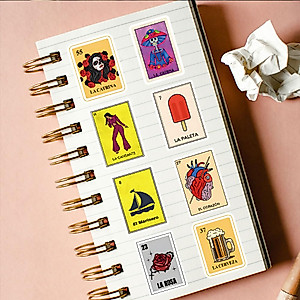 120Pcs Cards Loteria Stickers Pack, Funny Sport Vinyl Waterproof Sticker Decals for Water Bottle,Laptop,Phone,Skateboard,Scrapbooking,Bumper for Kids Teens Adults Fans for Party Supply…