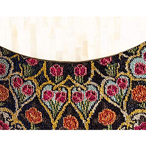 Unique Loom Vita Collection Bright Bohemian Over-Dyed Circular Floral Patterned Traditional Vintage Area Rug, 8 ft x 10 ft, Multi/Yellow