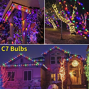 25 Pack Purple Christmas Replacement Bulbs C7 Glass Replacement Bulbs for Outdoor String Light, Patio Lights, C7/E12 Candelabra Base 5 Watt Great for Night Lights and Christmas Bulbs