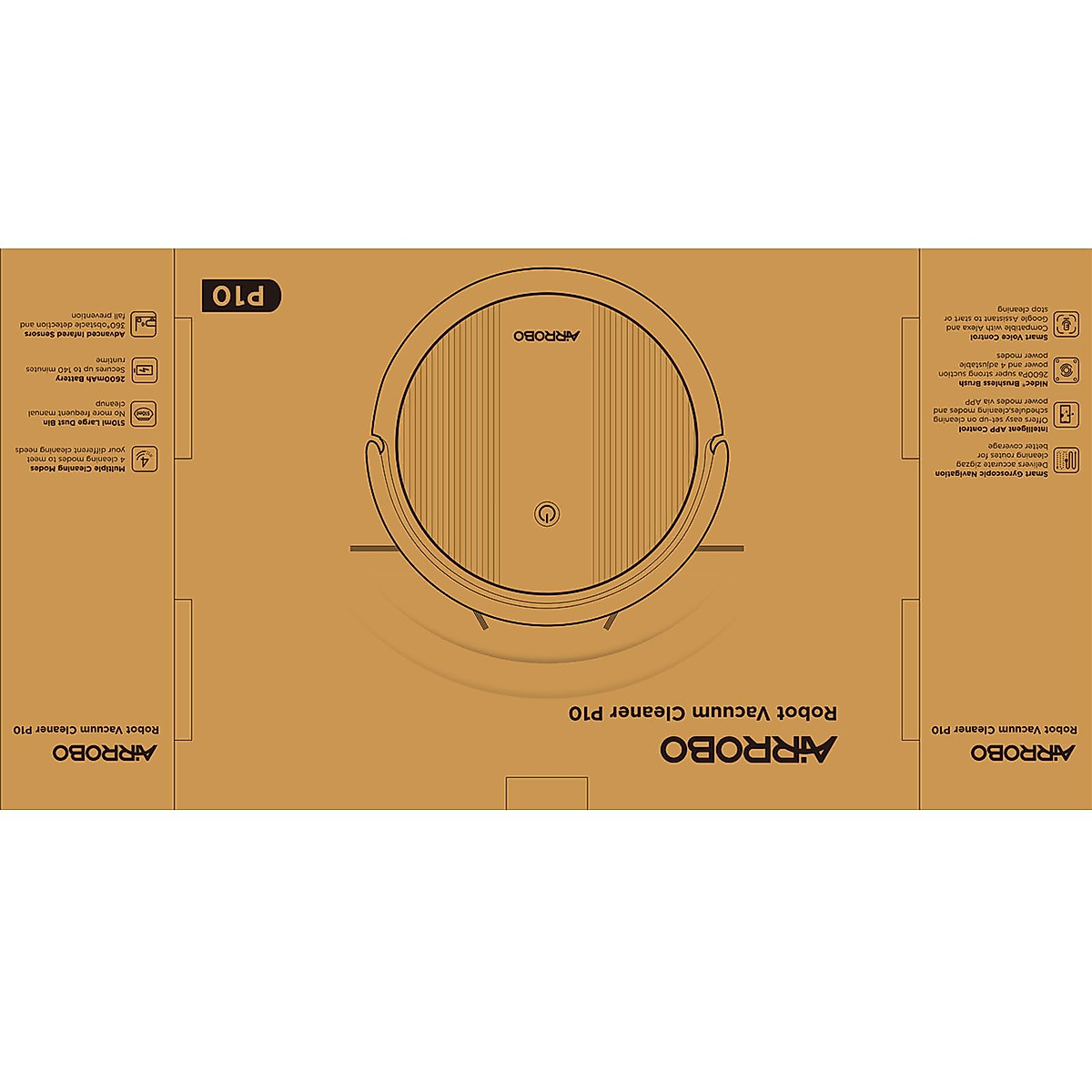 AIRROBO Robot Vacuum Cleaner, 2600Pa Strong Suction Power Robotic Vacuums, WiFi Connected, App Control, Works with Alexa and Google Home, Self Charging, Ideal for Hard Floor, Carpet, Pet Hair, P10