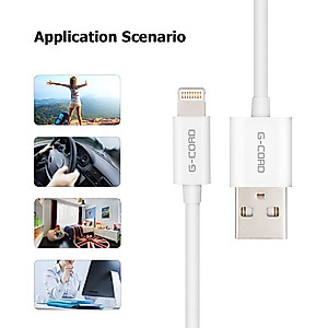 G-Cord Apple MFI Certified Short Lightning to USB Charging and Sync Cable (5 Pack, 7 Inch)