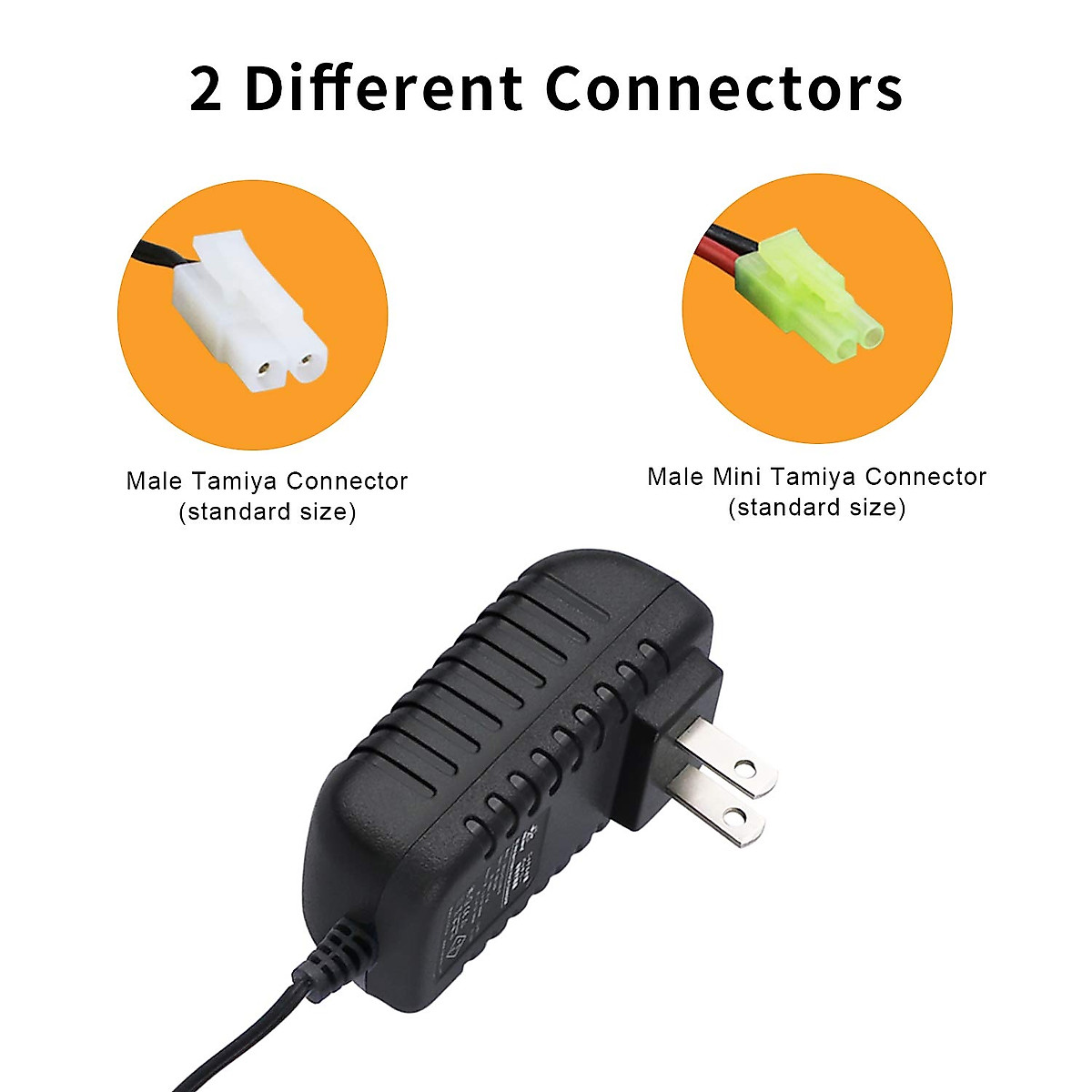 NASTIMA Intelligent 2-10S RC Battery Charger for 7.2V 8.4V 9.6V Ni-MH Battery Packs Compatible with Tamiya and Mini Tamiya Connector