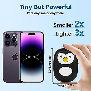 Bluetooth Label Maker Machine with Tape, Portable Bluetooth Label Printer, Thermal Mini Label Printer, Multiple Templates Inkless for Phone Pad Office Organization Home Kitchen Storage-Black