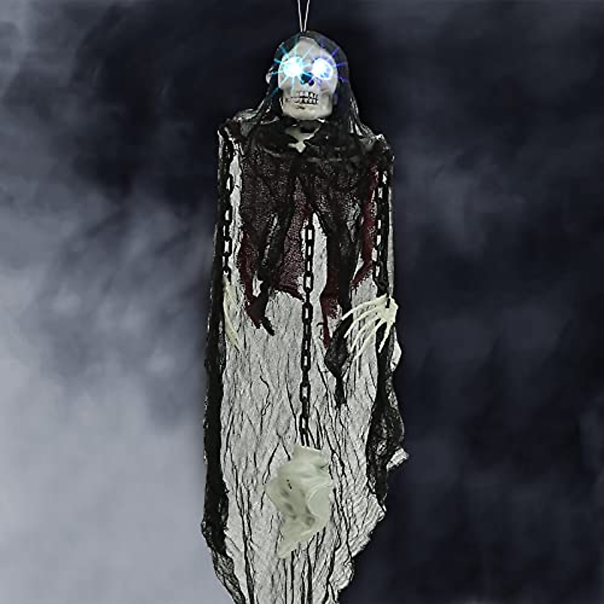1pc Luminous Horror Ghost Pendant Halloween Haunted House Hanging Adornment Decor for Celebration Party