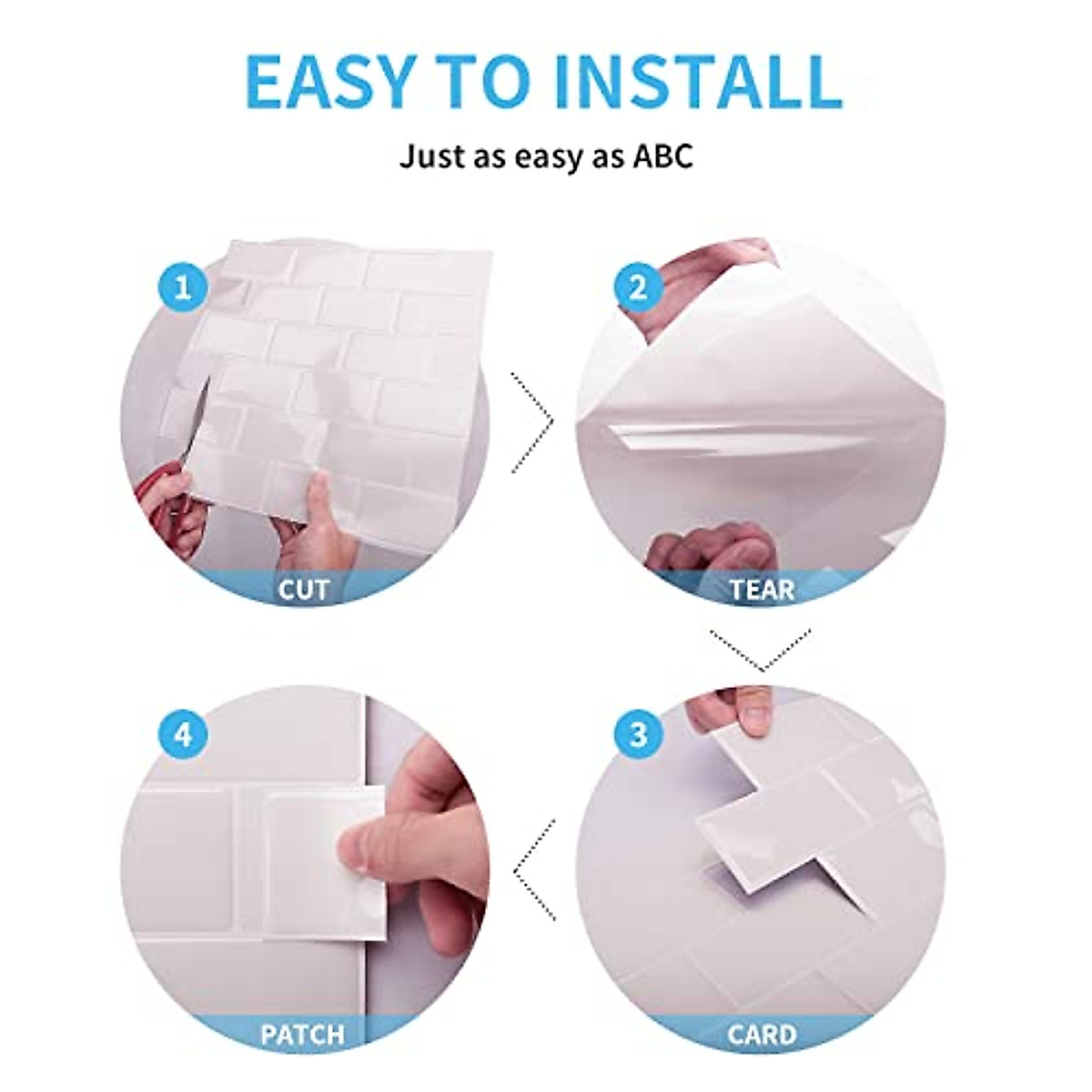 Art3d 10-Sheet Peel and Stick Tile Backsplash - 12"x12" Premium Kitchen Backsplash Peel and Stick Tile, White