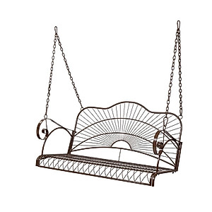 Patio Porch Hanging Swing Chair Garden Deck Yard Bench Seat Outdoor Furniture Brown